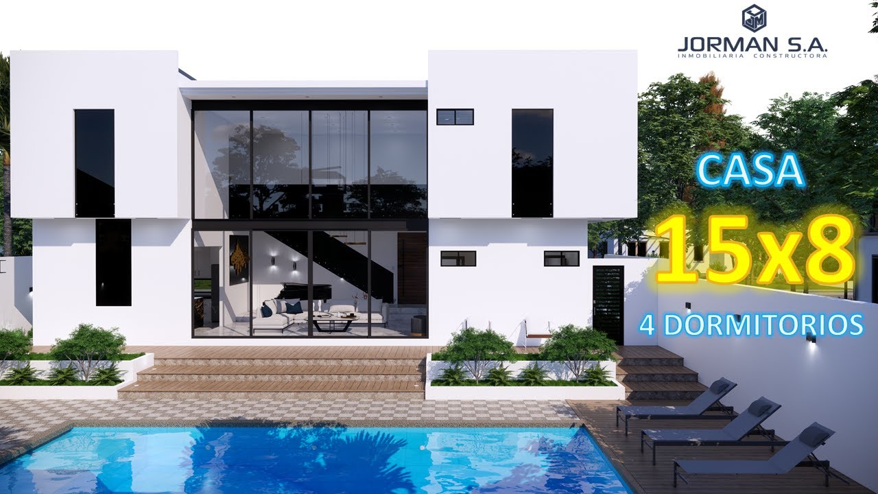 House Design | Modern House Design | 15x8m | 4B - YouTube