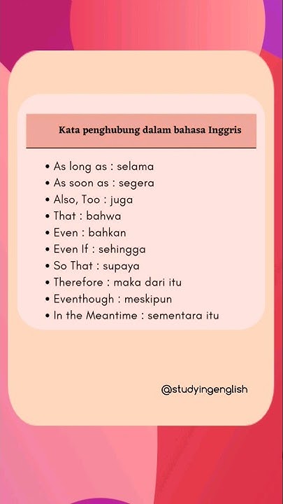 Kata Hubung Dalam Bahasa Inggris #shorts #shortvideo #belajarbahasainggris - YouTube