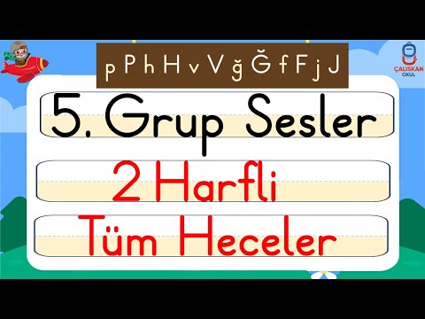 5. Grup Sesler 2 Harfli Tüm Heceler Okuma Çalışması / phvğfj - İlk Okuma Yazma Öğretimi