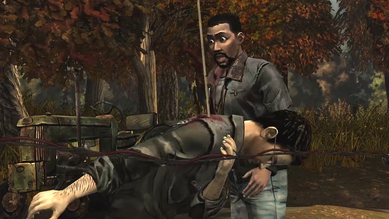 Lee & Mark Attacked by Bandits - Telltale's Walking Dead - YouTube