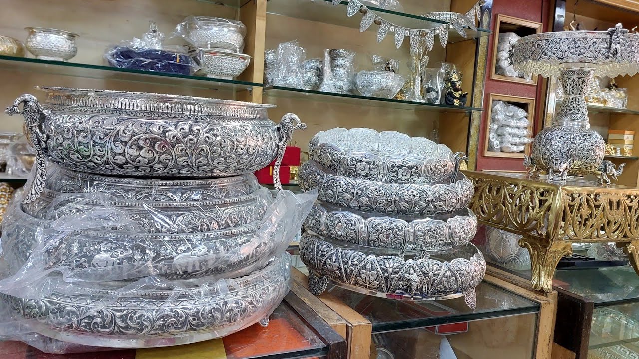 #Chickpet Bangalore Antique German Silver Pooja Articles|| Single ...