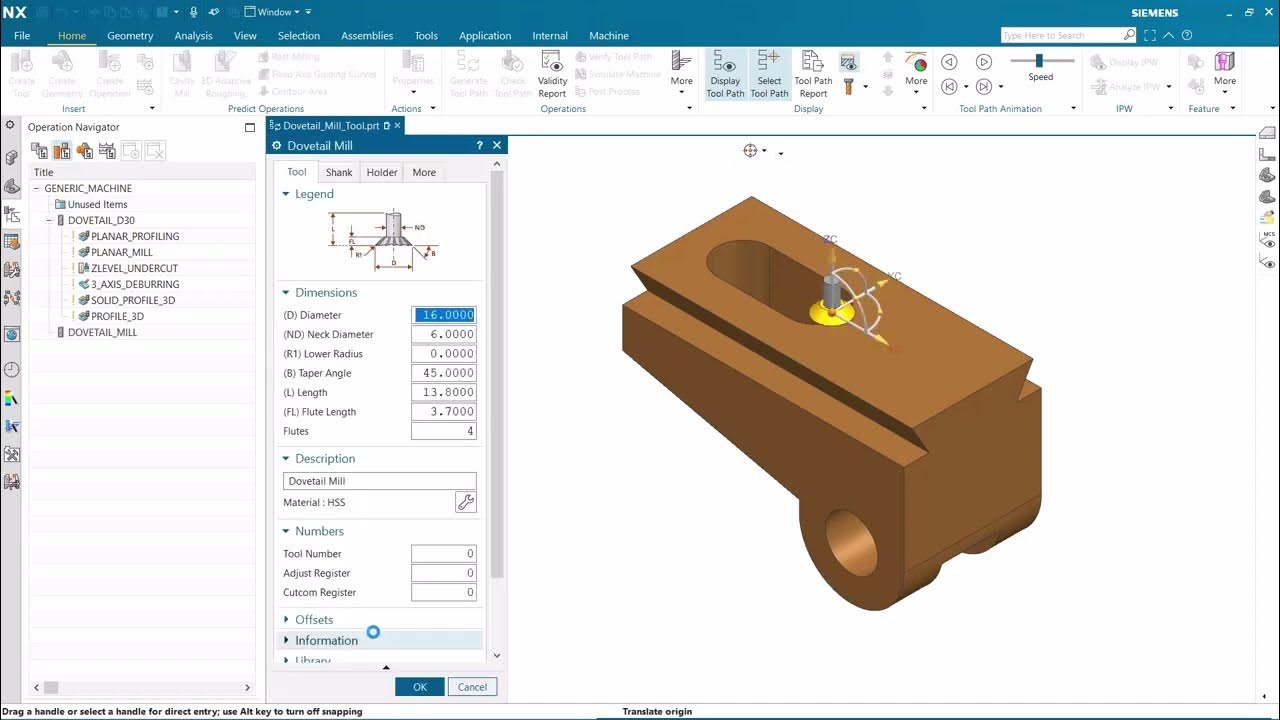 Dovetail Mill Tool - Simplify Tool Creation - YouTube