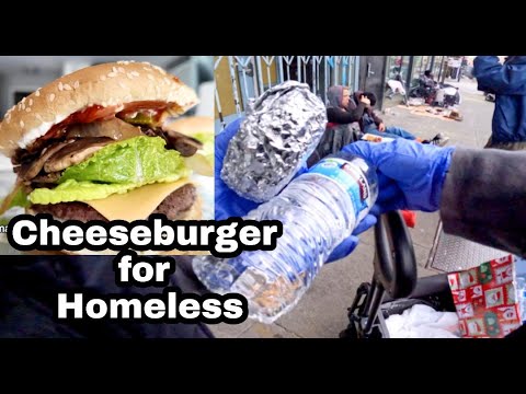 Cooking 80 Homemade FIVE GUYS Beef Cheeseburger for the Homeless ...