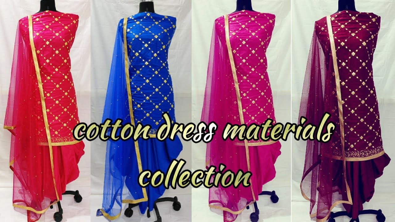 💞 fancy cotton dress materials collection 86b💞 latest party wear cotton ...
