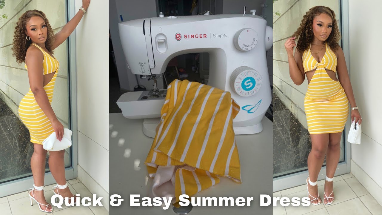 I made a dress 😍 DIY Quick & Easy Dress for Summer - YouTube