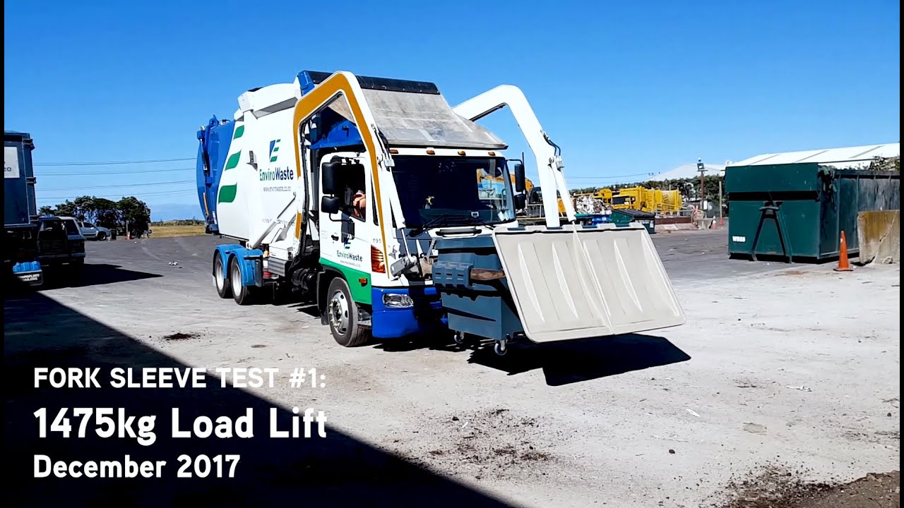 Front Load 1.5m3 Plastic Waste & Recycling Skip Bin. FEL Truck Driver’s ...