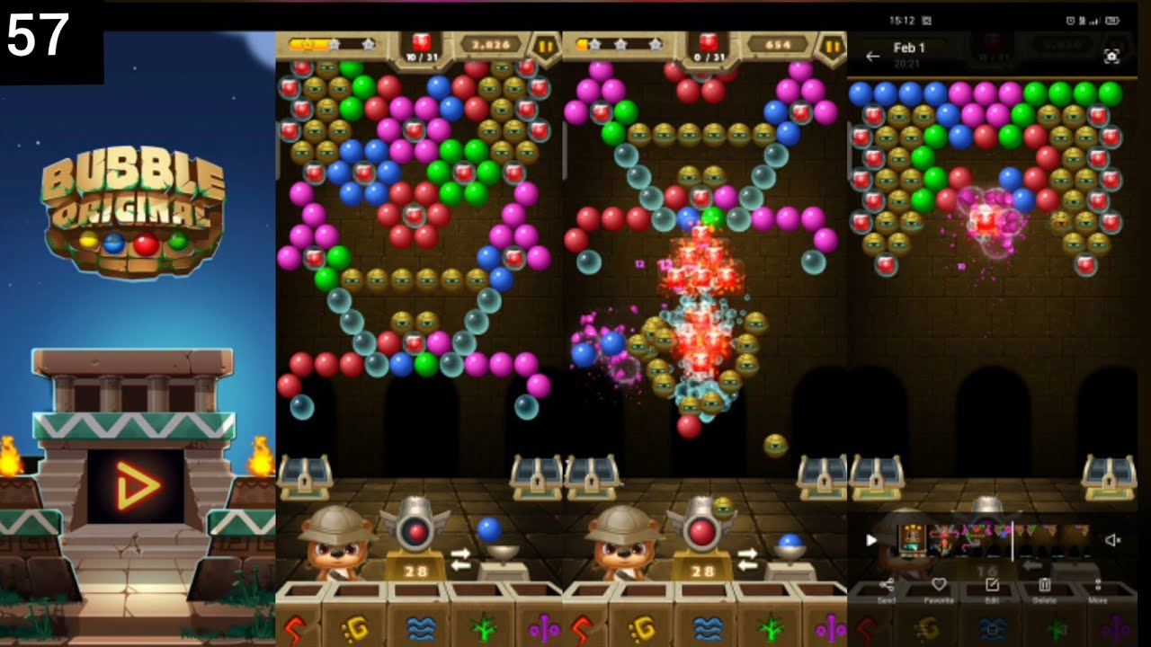 57, BUBBLE SHOOTER ORIGINAL, Mobile game gameplay, Android game ...