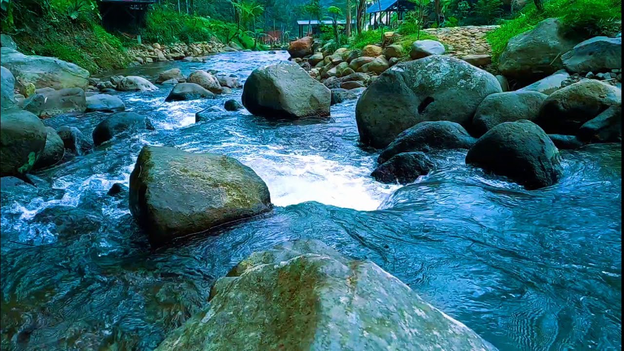 Relaxing River Sound Ambient Music Water Sound For Sleep For Yoga For ...