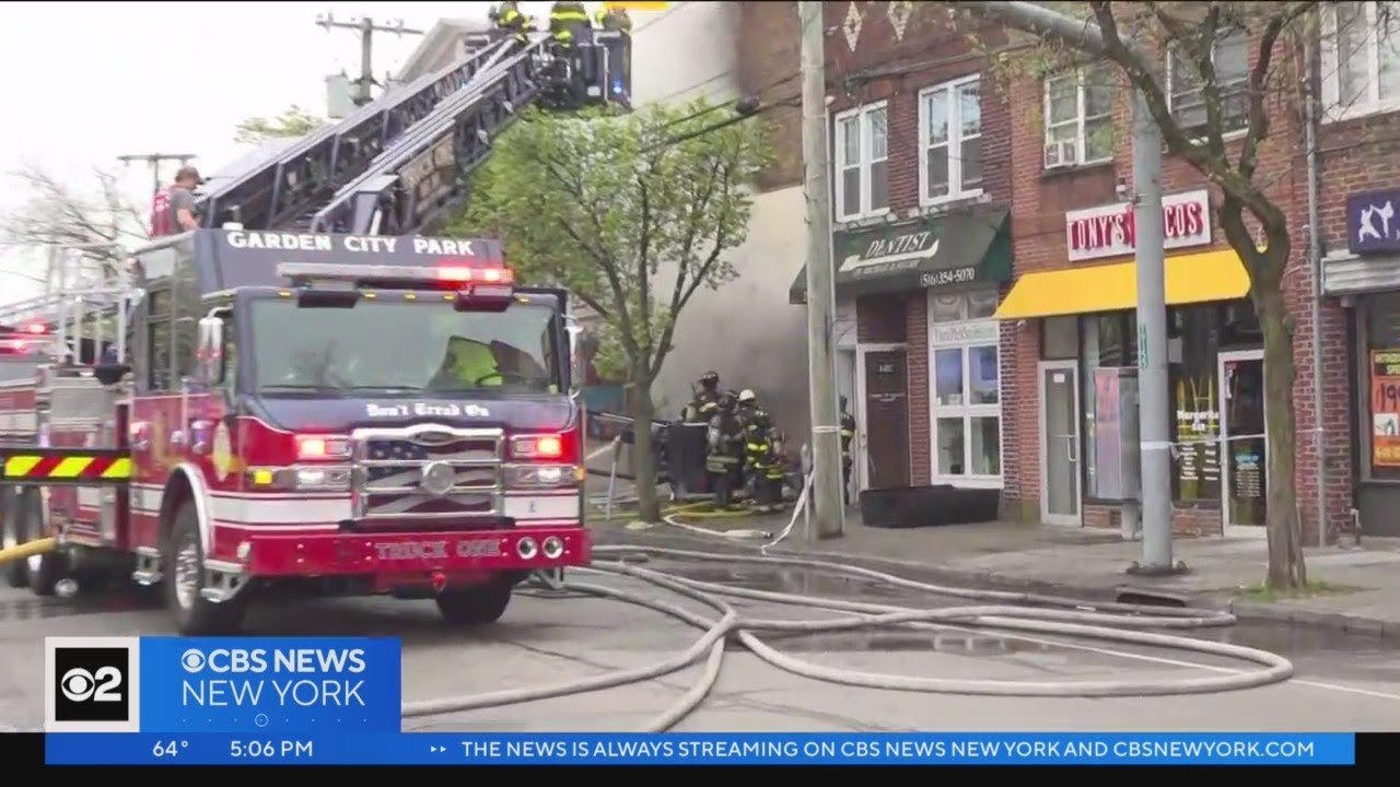 Six businesses destroyed in Long Island fire - YouTube