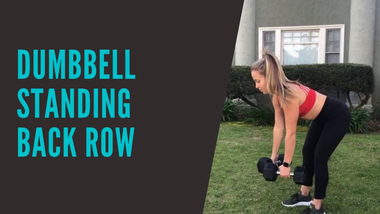 DUMBBELL STANDING BACK ROW - YouTube