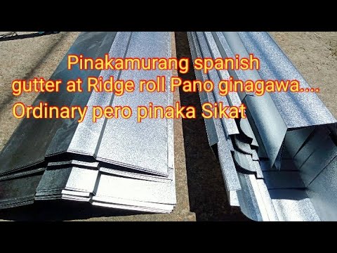 Paano Gumawa Ng Spanish gutter at Ridge roll (ordinary plainshit) - YouTube