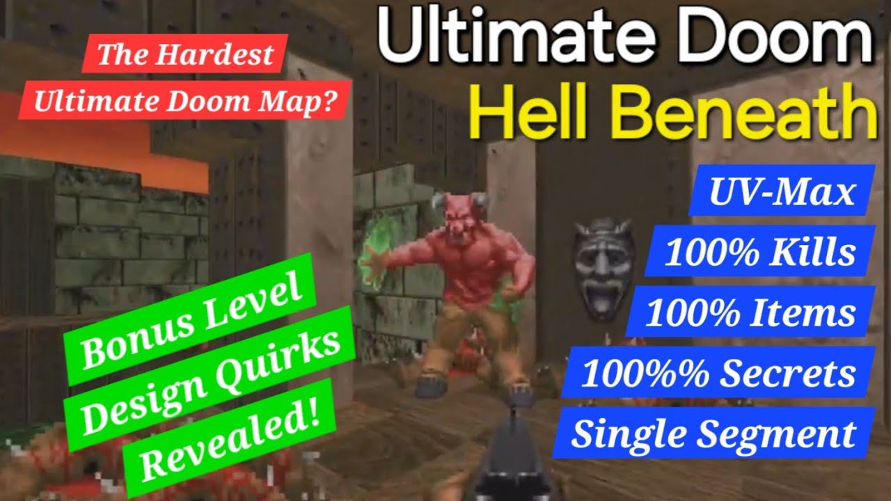 Ultimate Doom - E4M1: Hell Beneath (Ultra-Violence 100%) - YouTube