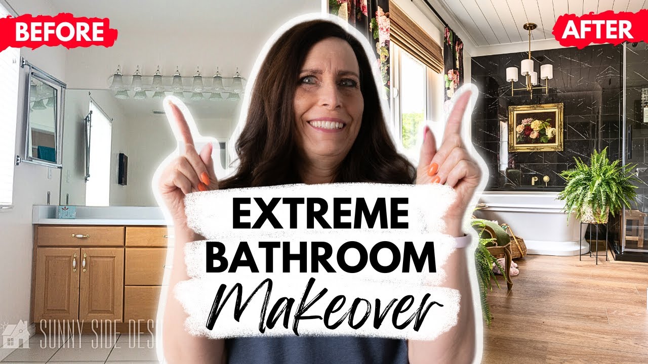 DIY Extreme Bathroom Makeover on a Budget + Decorating HACKS! - YouTube
