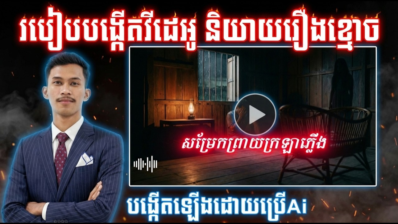 បង្កើតវីដេអូនិទានរឿងខ្មោច (Scary Podcast) ដោយប្រើ Gemini & AI Voice 🎙️ ...