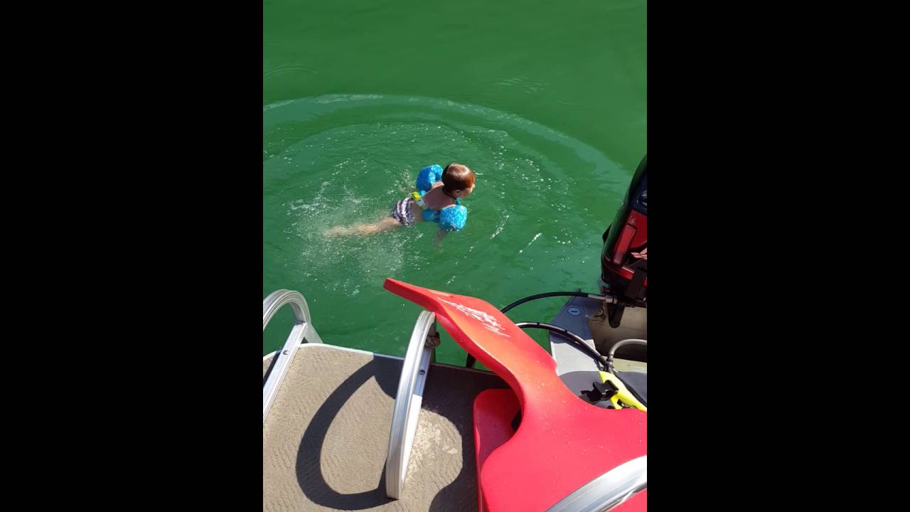 Pontoon jump - YouTube