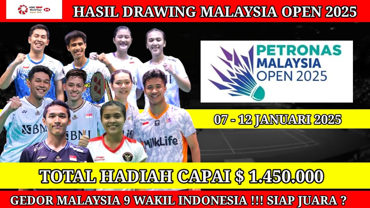 🔴 TERBARU !!! HASIL DRAWING LENGKAP MALAYSIA OPEN 2025 | KO GINA AMAT ...