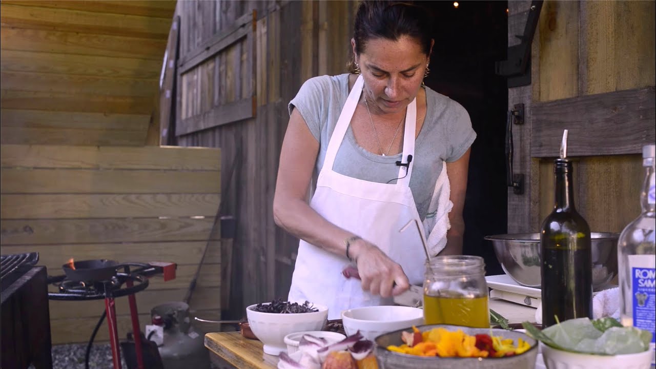 Chef Melissa Kelly Cooks with Rougette Bonfire Grilling Cheese - YouTube