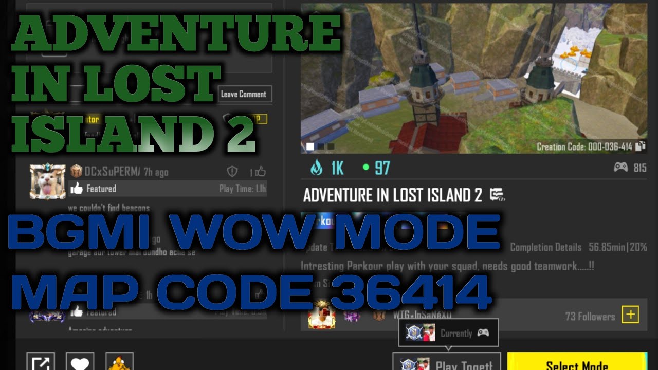 Bgmi wow mode code 36414 | parkour mode new version tricks - YouTube