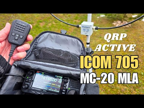 ICOM 705 in da Bag with MC-20 Magloop QRP Antenna