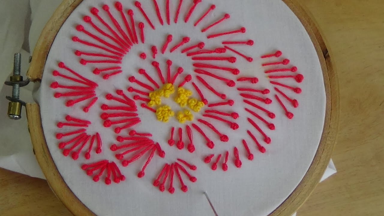 Hand Embroidery: Long Stalk French Knot Stitch - YouTube