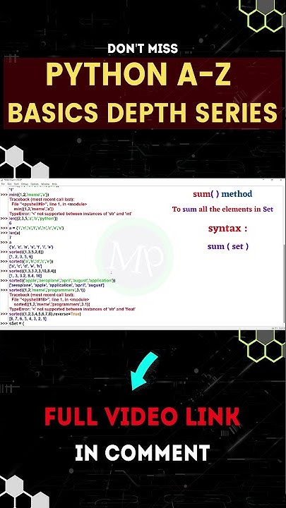 sum built in function on set in python | #shorts #memeprogrammers #twg #teluguwebguru #python ...