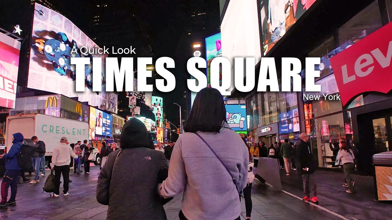 🇺🇸 Times Square at Night | Quick NYC Tour of Lights, Energy & Chaos ...