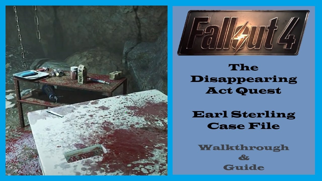 Fallout 4 - The Disappearing Act Quest - Earl Sterling Case File ...