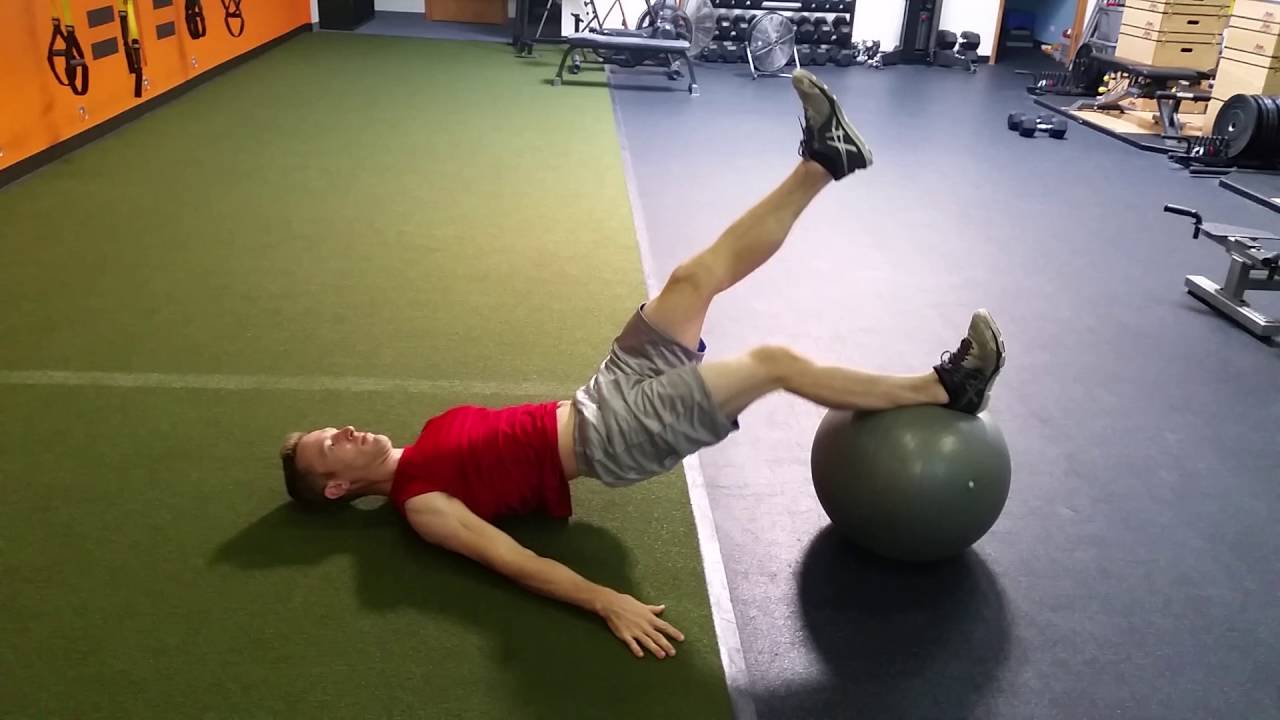 Single Leg Eccentric Ball Curl - YouTube