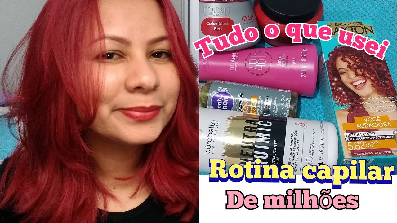 Maxton vermelho rubi 5.62 Retoque de raiz minha rotina capilar de ...