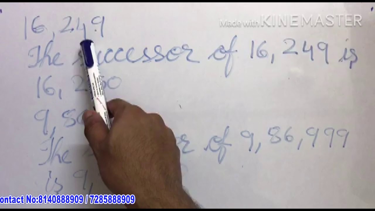 Class 4, Maths, Chapter 1, Numbers, topic- Successor, Predecessor - YouTube