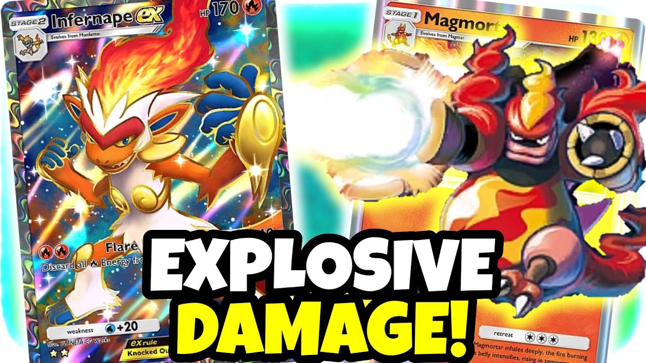 BUSTED Infernape Magmortar RAMP Deck In Pokemon TCG Pocket - YouTube