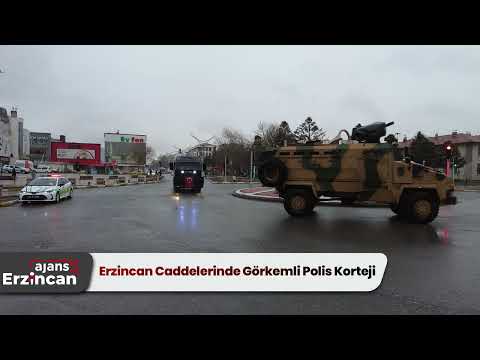 Erzincan Caddelerinde Görkemli Polis Korteji