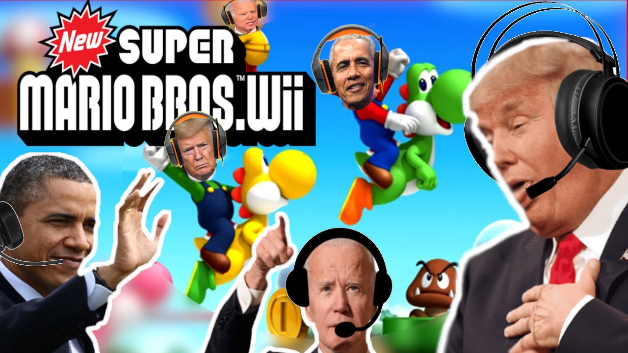 Us Presidents play Wii New Super Mario Bros Wii - YouTube