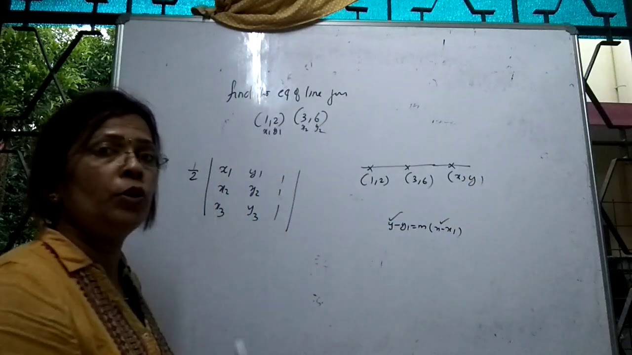 determinant 19 find equation of lines using determinant - YouTube