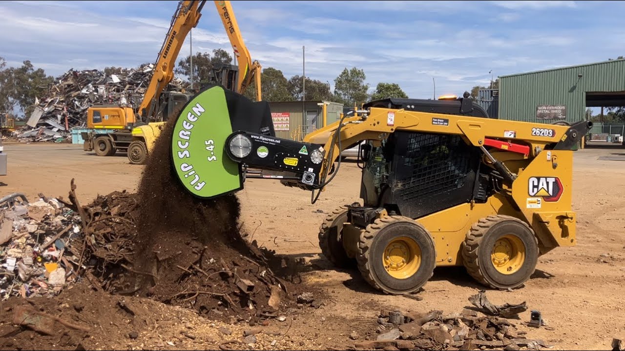 S45 Flip Screen | Recovering Scrap Metal with a Skid Steer - YouTube