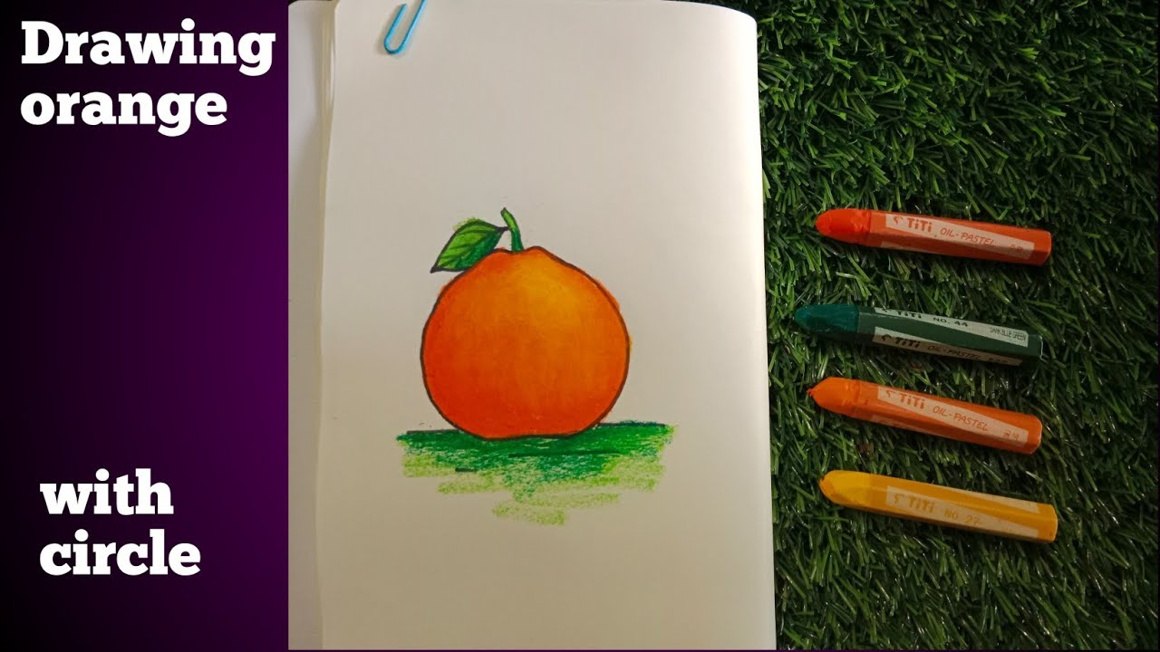 How to draw an orange (very easy step by step)// Easy fruit drawing ...