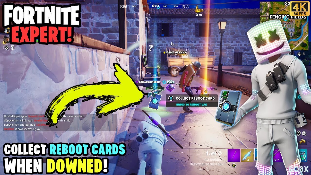 FORTNITE TIP 🔥 Collect Reboot Cards When DOWNED 🔥 FORTNITE EXPERT [4K ...