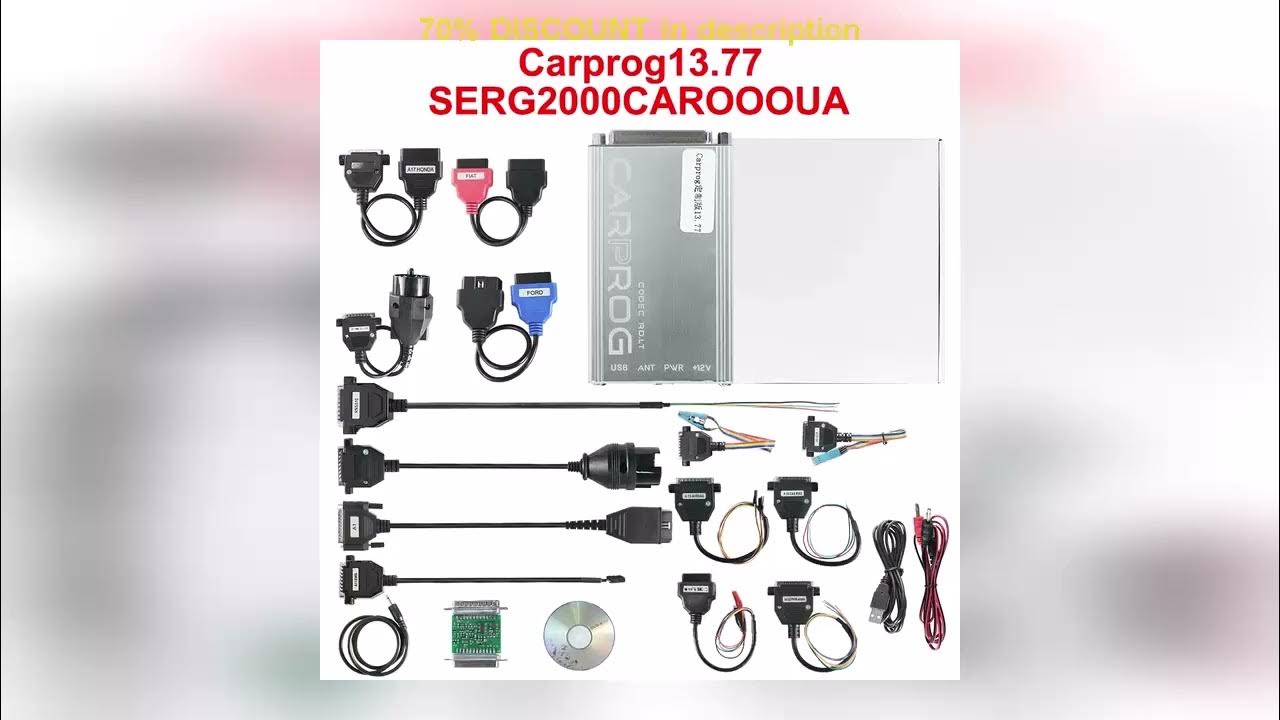 A must-have product! Carprog 13.77 Full Adapters with keygen Car Prog 8.21/V10.93 Iprog Pro IMMO ...