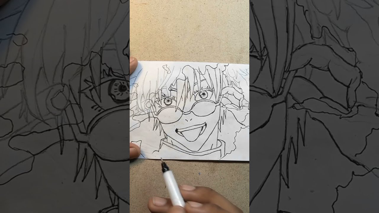 How to Draw Gojo and StickMan Art by Raheem Trick | Easy Drawing #anime ...