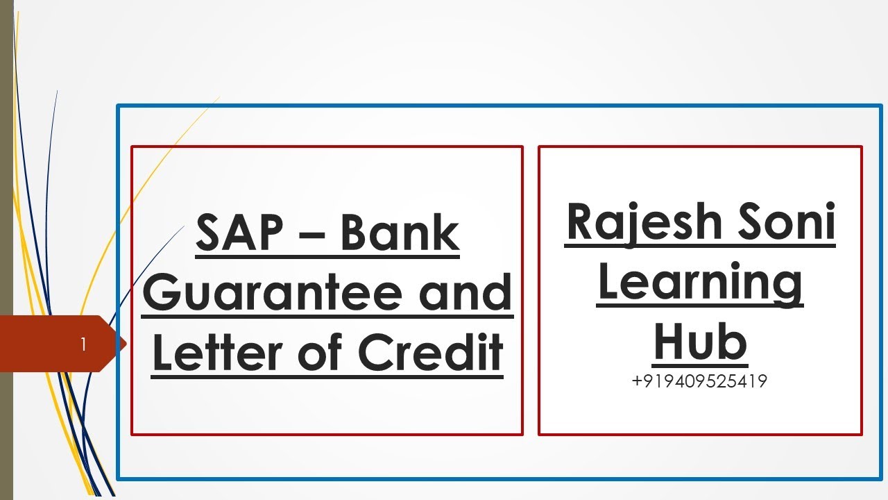 How to Post Bank Guarantee and Letter of Credit in SAP BG LC - YouTube