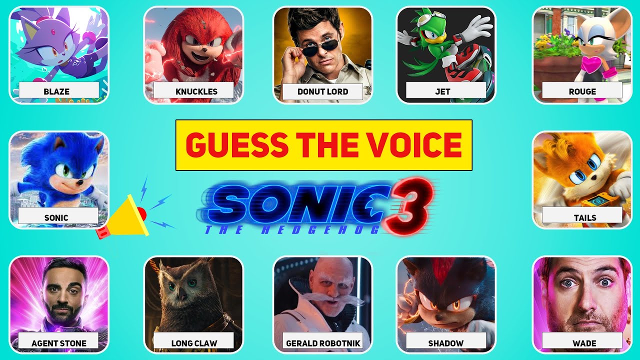 Guess The Sonic The Hedgehog 3 Character by Voices 🎬🦔💙 Sonic 3 Trailer ...