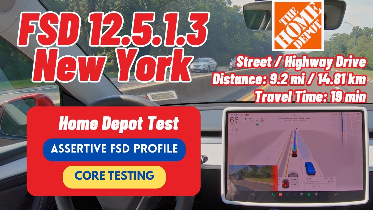 Tesla FSD Supervised v12.5.1.3 Home Depot Test | ASSERTIVE FSD Driving ...