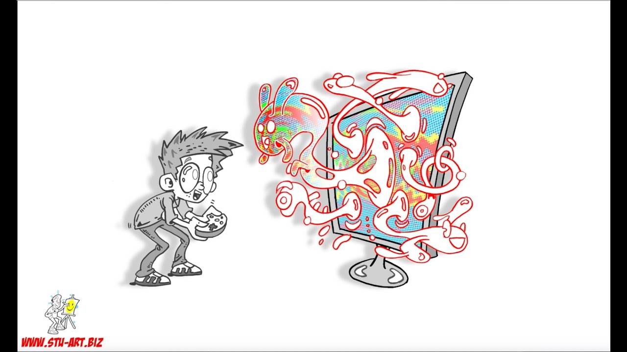 How to draw a kid playing video games! Watch till the end for the final ...
