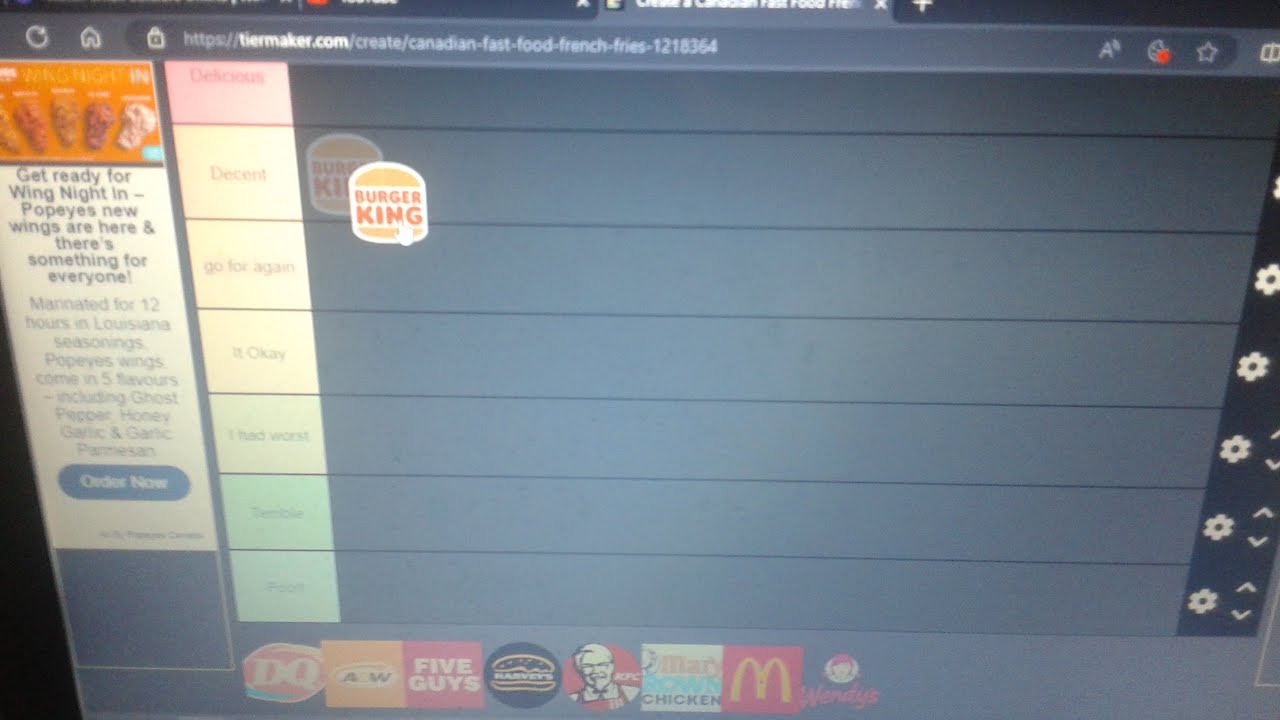 Fast Food Fries Ranking Tier List - YouTube