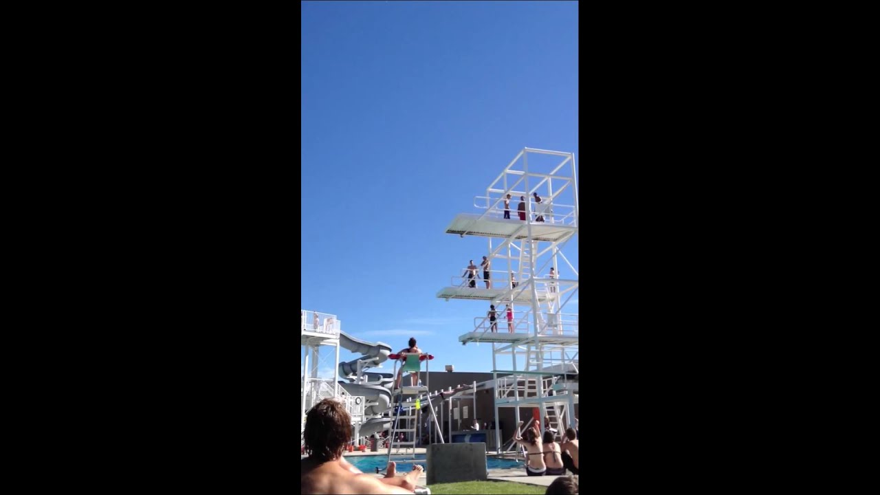 HIGH dive board Little Cottonwood Heights pool, with Lindse - YouTube