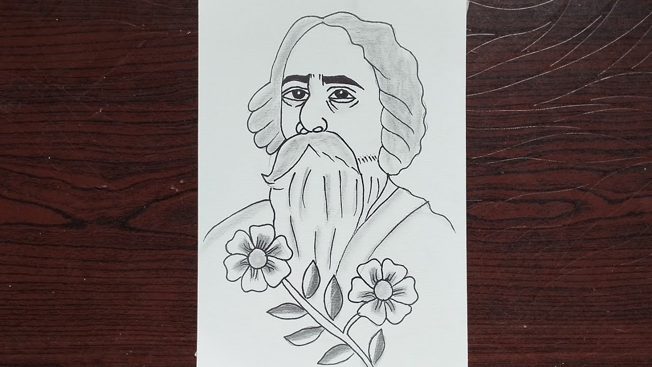 How To Draw Rabindranath Tagore Line Drawing ll Rabindranath Tagore ...