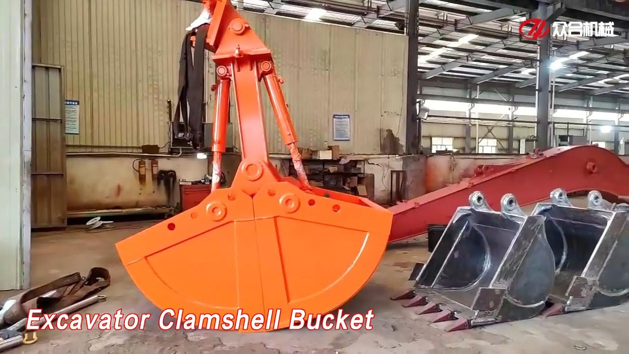 Mechanical Hydraulic Excavator Clamshell Bucket Double Cylinder High ...