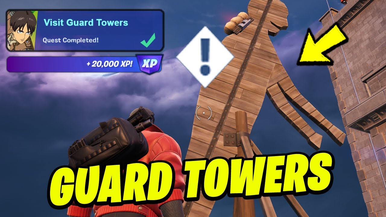 How to EASILY Visit Guard Towers - Fortnite Eren Jaeger Quest (Attack On Titan) - YouTube