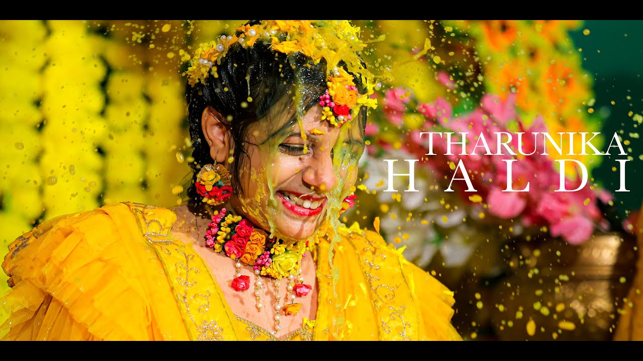 Tharunika || Half Saree Haldi || Highlights || 4k ||2024|| A click by chinna - YouTube