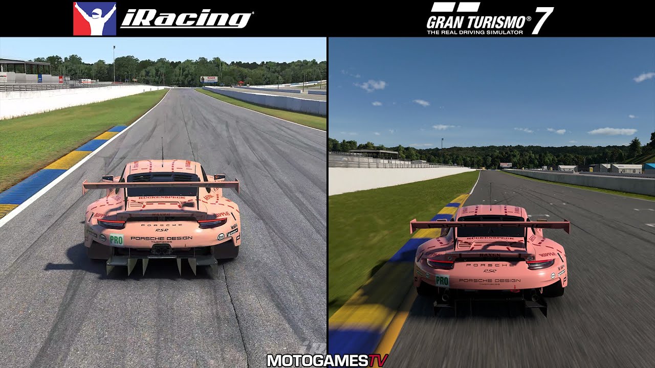 iRacing vs Gran Turismo 7 - Porsche 911 RSR at Road Atlanta - YouTube